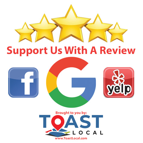 Free Review Us Online Stickers - Toast Local